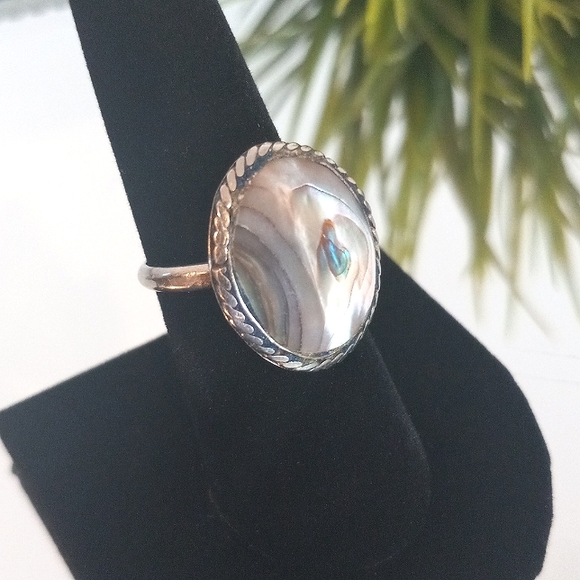 Jewelry | Silver Abalone Ring | Poshmark